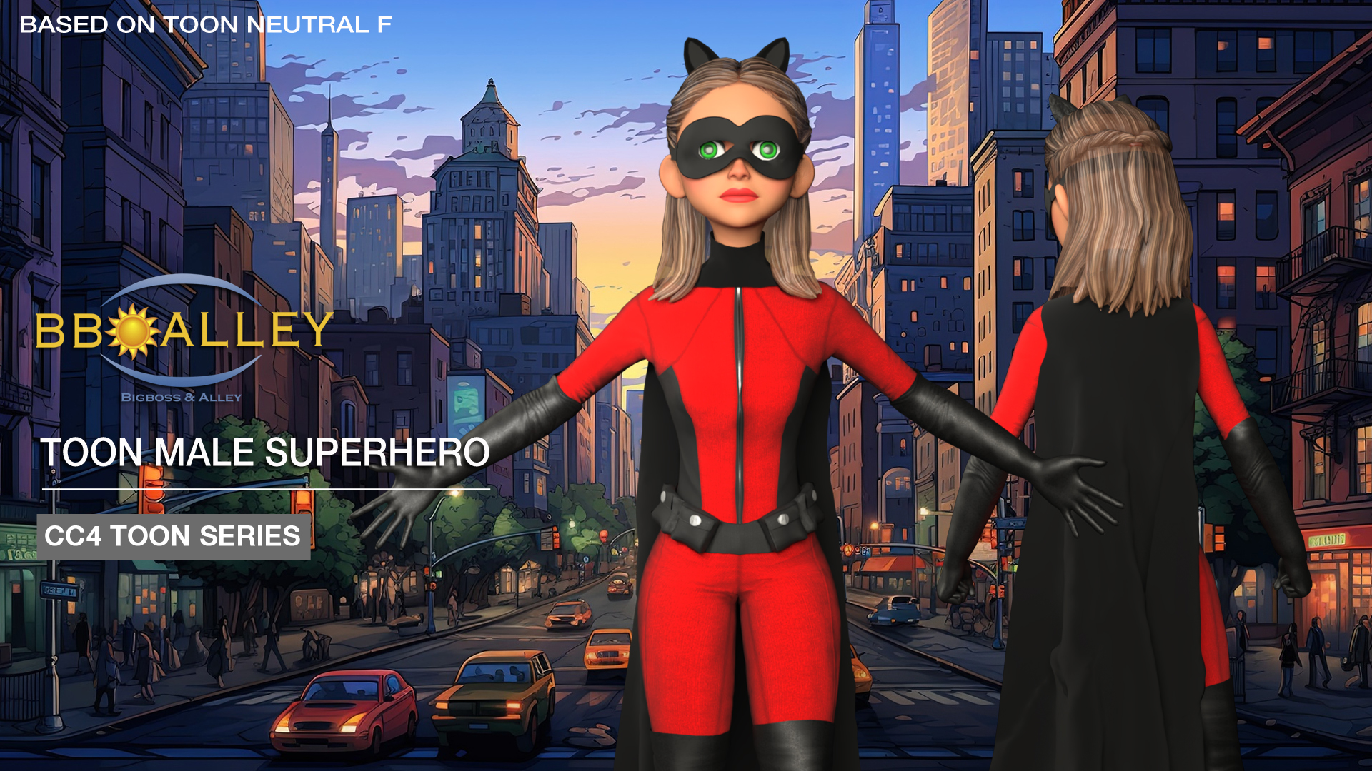 Toon Superhero Female - Character Creator/Outfit - Reallusion Content Store