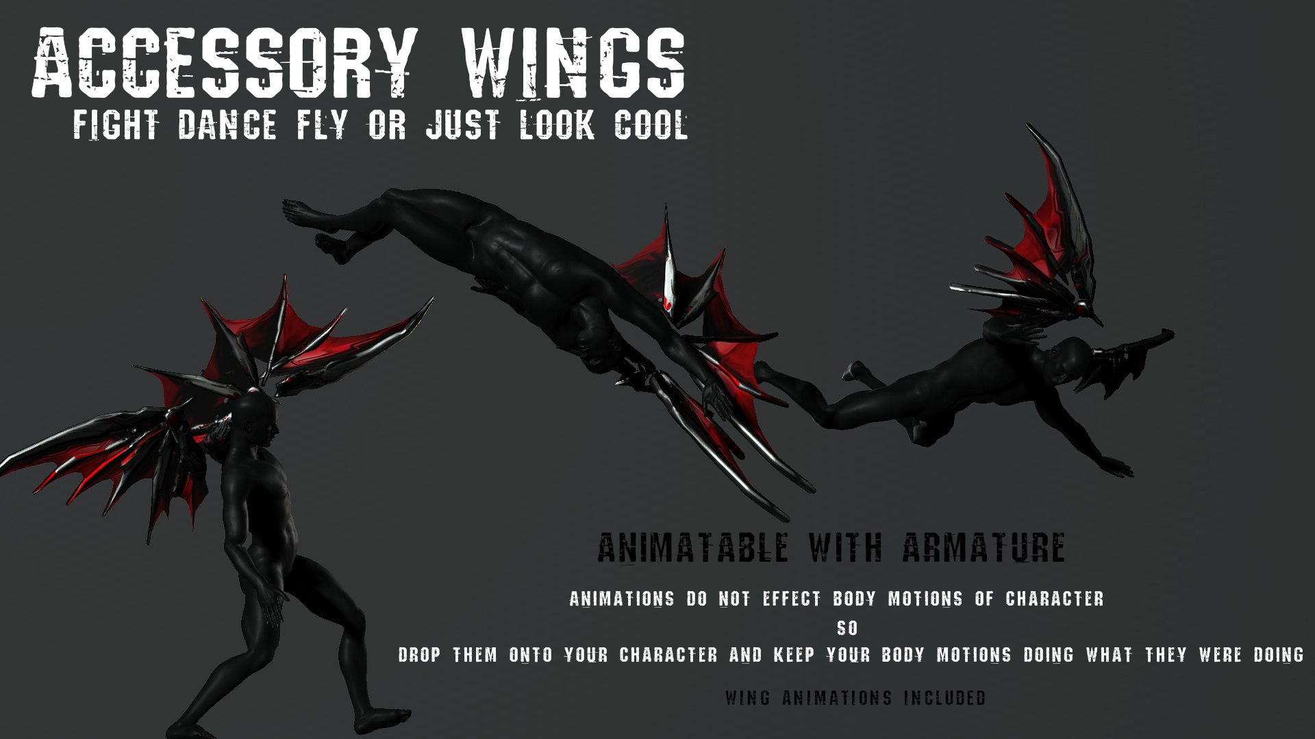 CyberPunk Bat Armor and Wings - Character Creator/Accessory ...