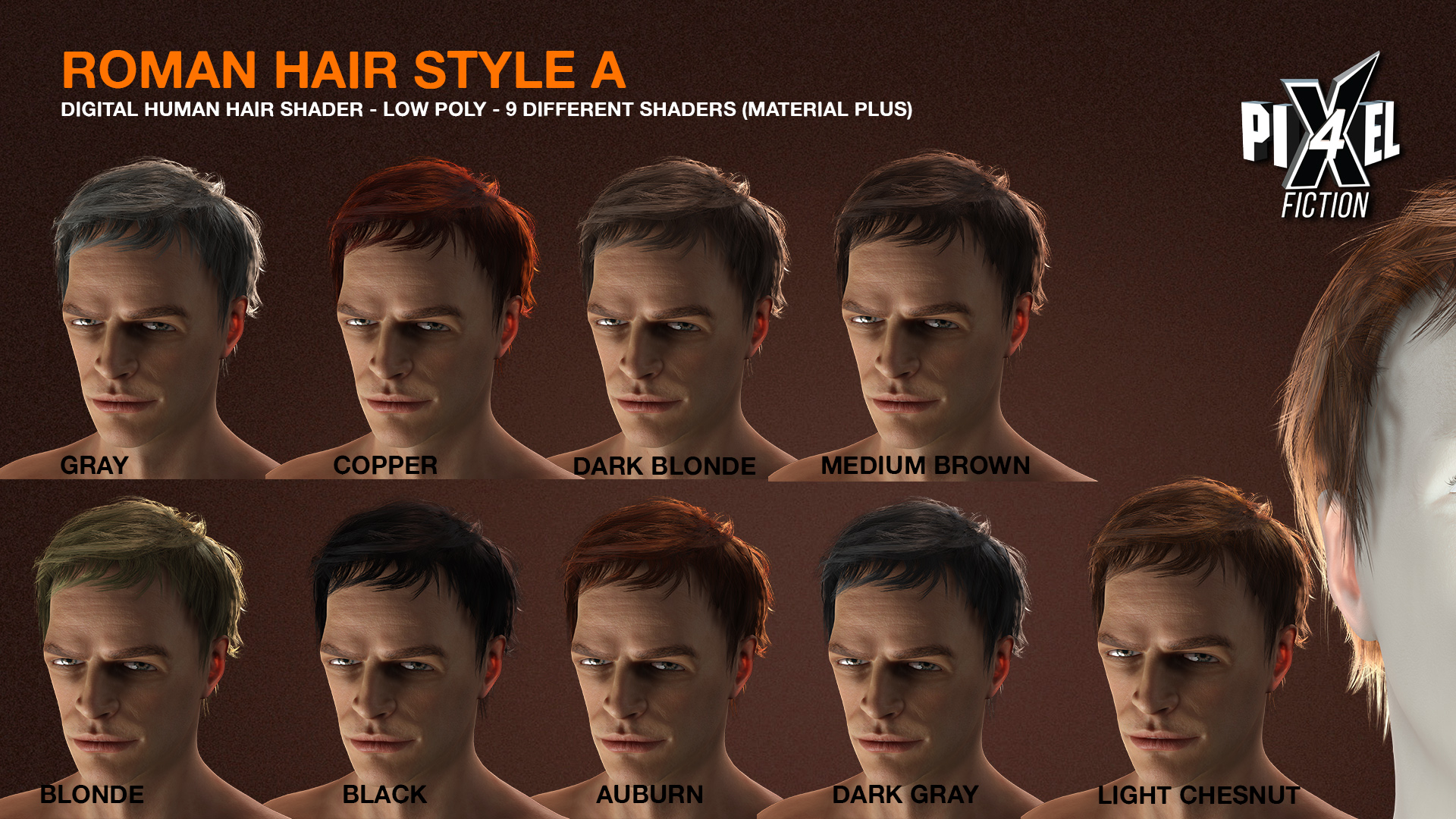 Roman Hair Style A - Character Creator/Hair - Reallusion Content Store