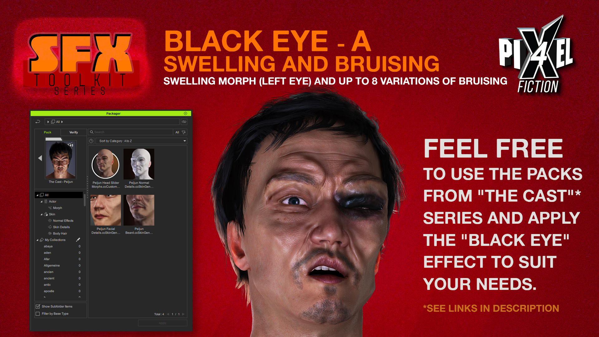 Black Eye A - Swelling and Bruising - Character Creator/Skin ...