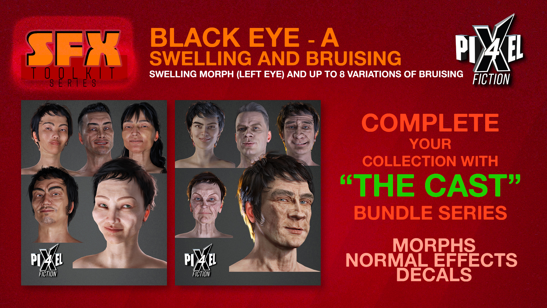 Black Eye A - Swelling and Bruising - Character Creator/Skin ...