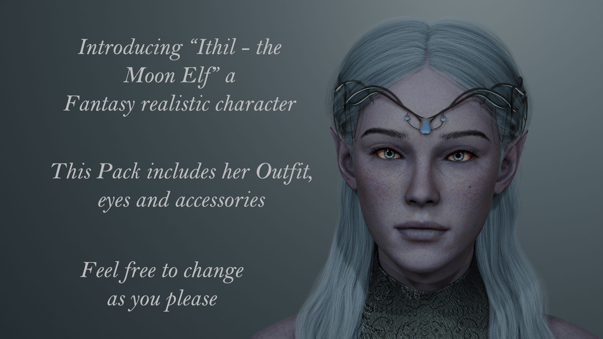 Ithil the Moon Elf a Fantasy Realistic Character - Character Creator ...