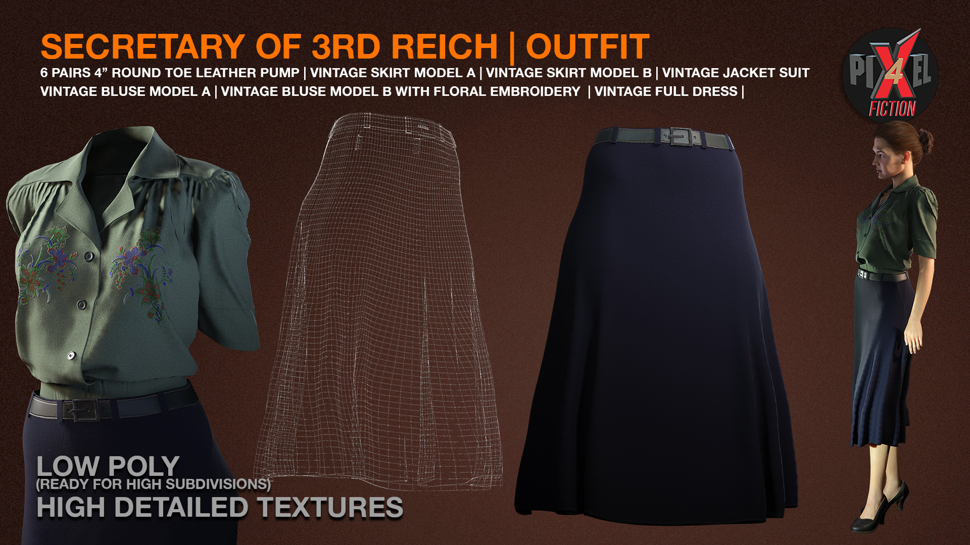 3rd reich secretary Outfit - Character Creator/Outfit - Reallusion ...