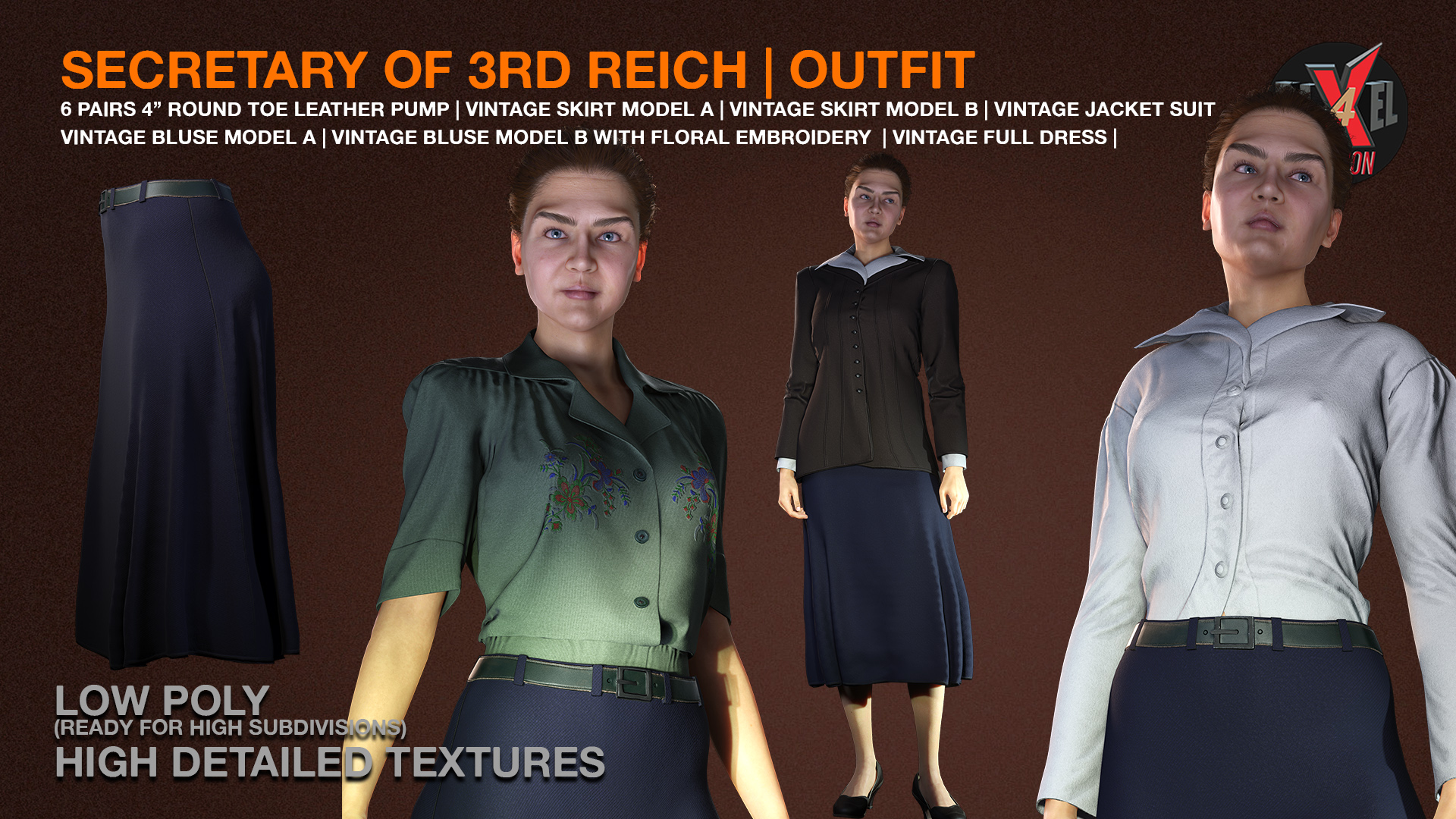 3rd reich secretary Outfit - Character Creator/Outfit - Reallusion ...