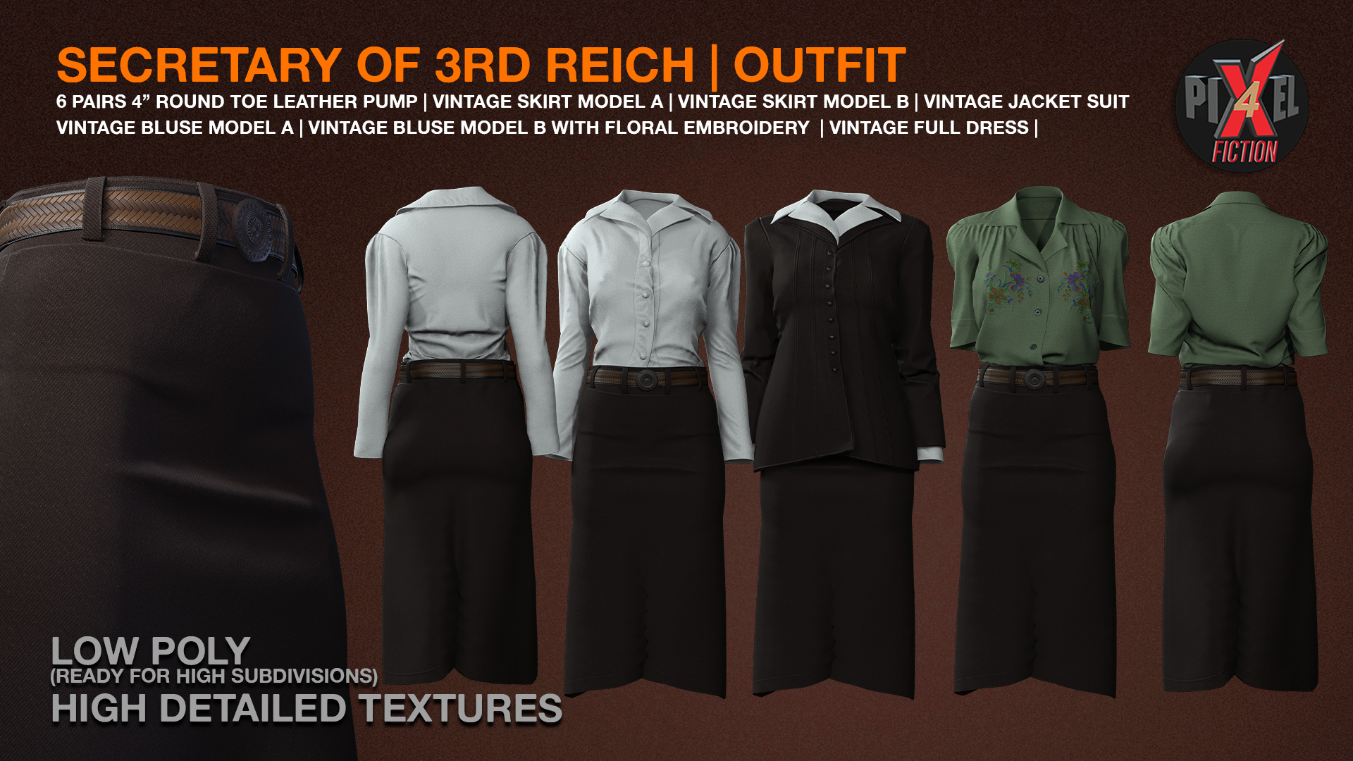 3rd reich secretary Outfit - Character Creator/Outfit - Reallusion ...