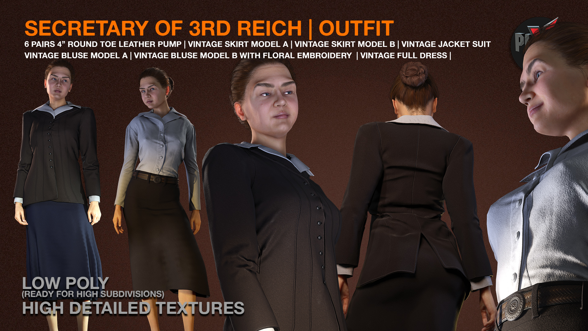 3rd reich secretary Outfit - Character Creator/Outfit - Reallusion ...