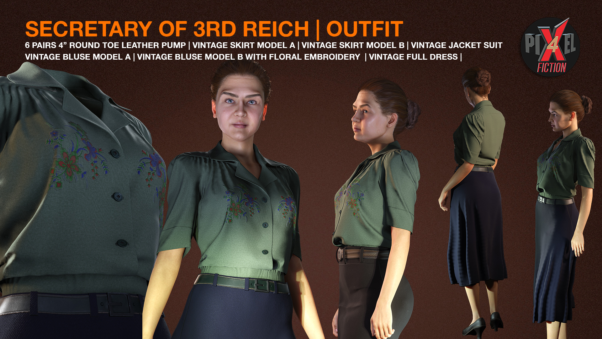 3rd reich secretary Outfit - Character Creator/Outfit - Reallusion ...