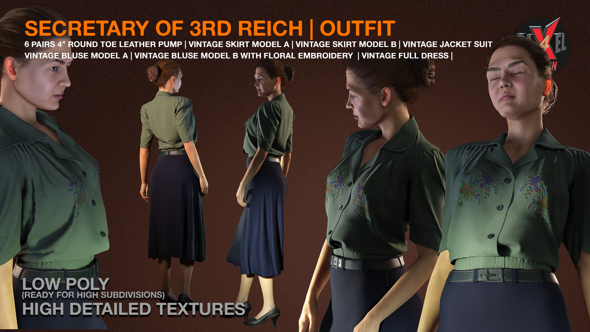 3rd reich secretary Outfit - Character Creator/Outfit - Reallusion ...