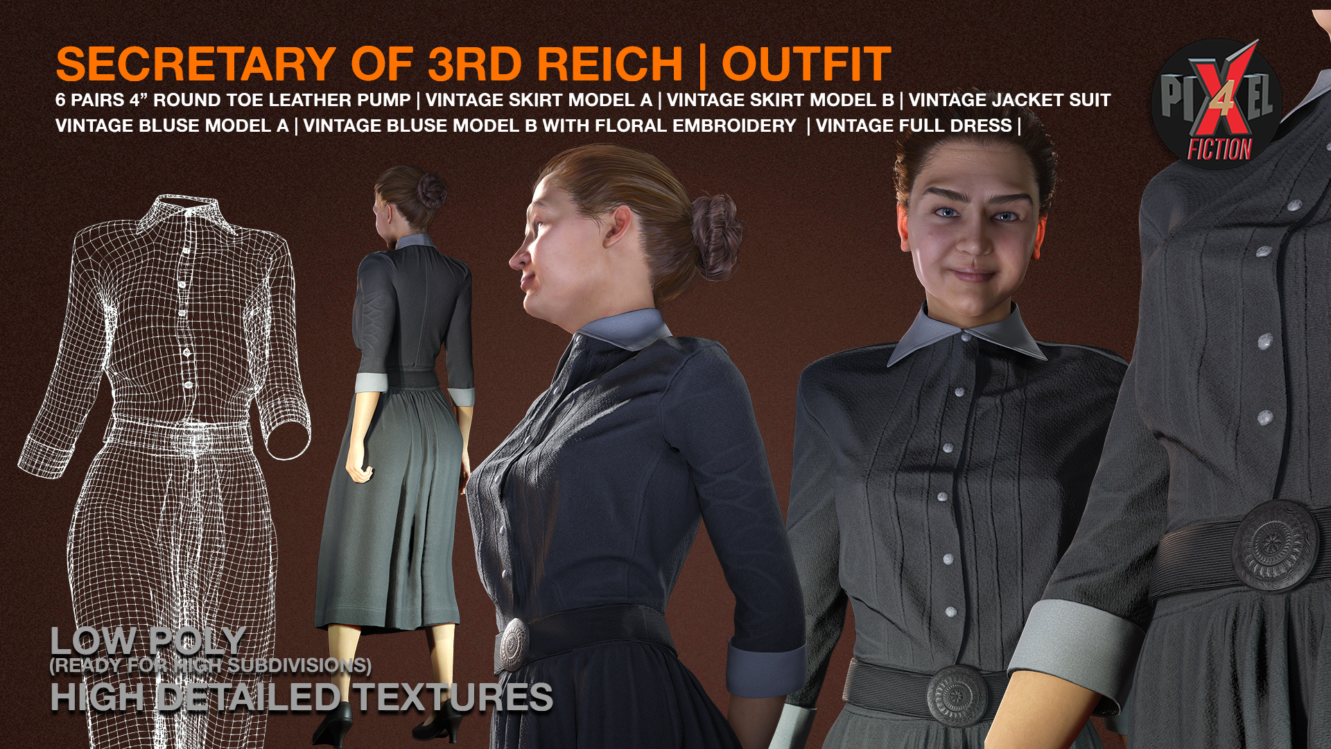 3rd reich secretary Outfit - Character Creator/Outfit - Reallusion ...