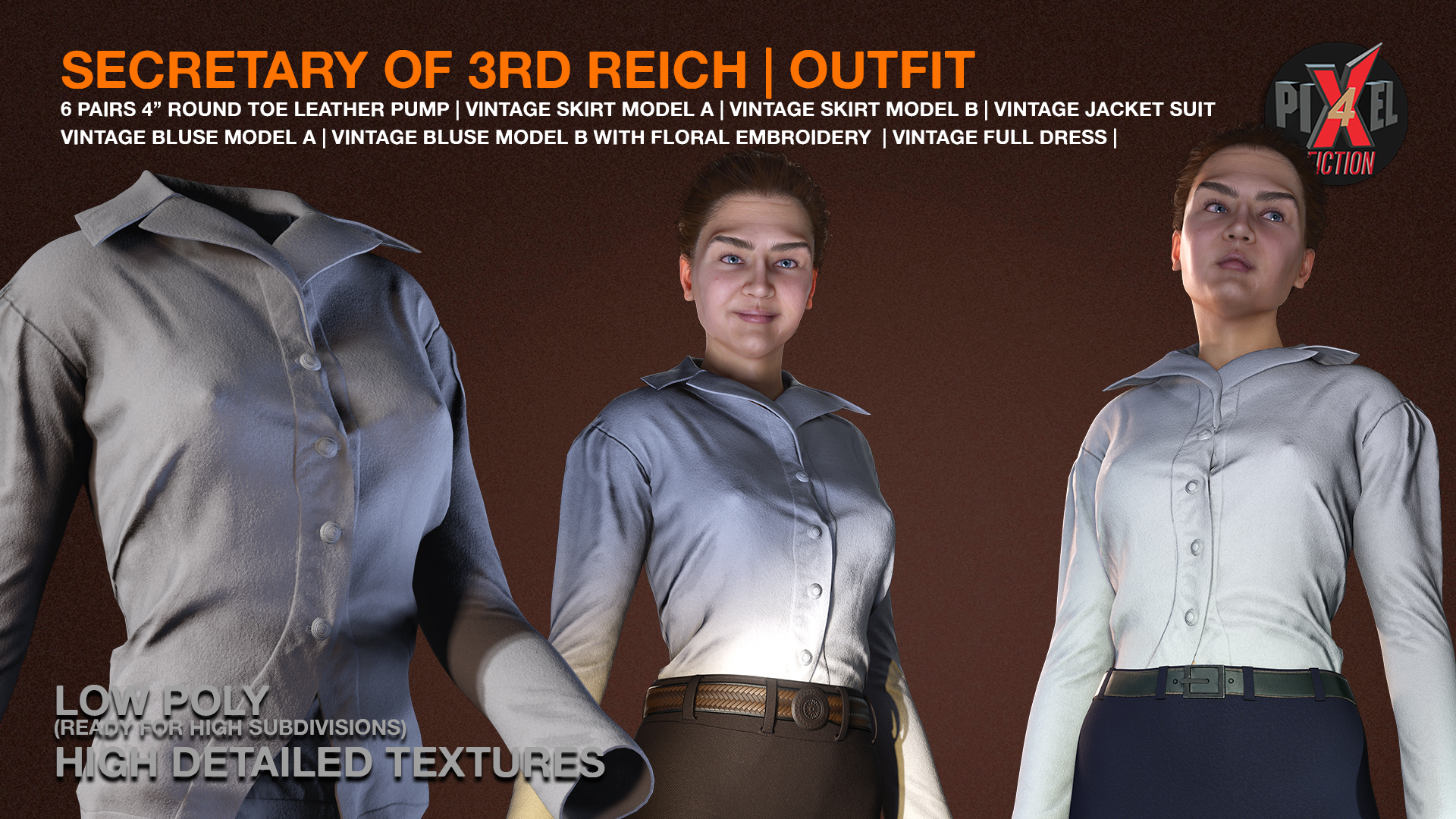3rd reich secretary Outfit - Character Creator/Outfit - Reallusion ...
