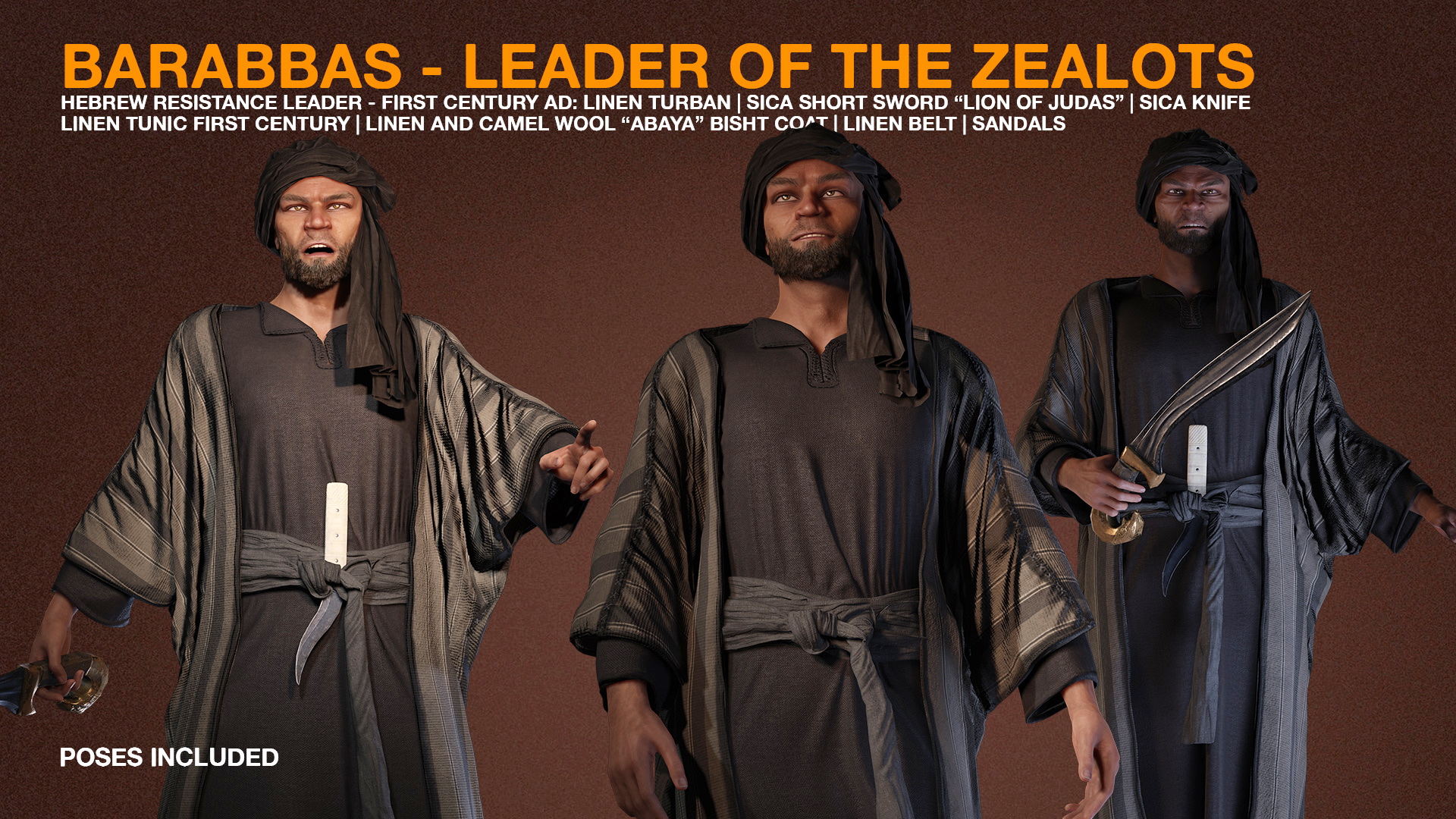 Barabbas - Zealot Leader Outfit - Character Creator/Outfit - Reallusion ...