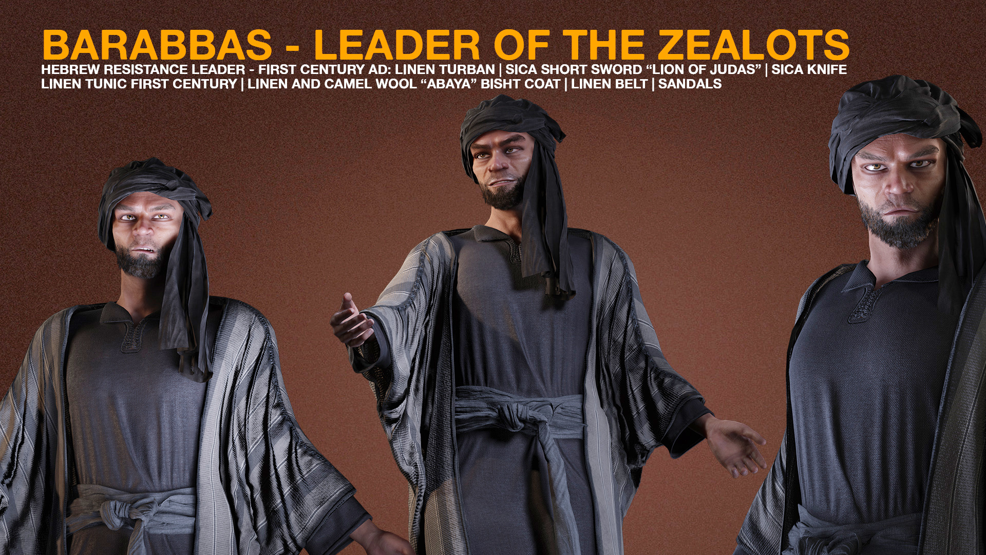 Barabbas - Zealot Leader Outfit - Character Creator/Outfit - Reallusion ...