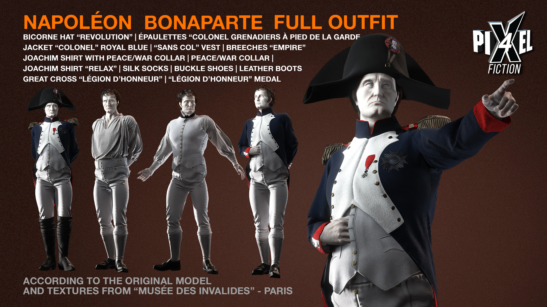 Napoleon Bonaparte Full Outfit - Character Creator/Outfit - Reallusion ...