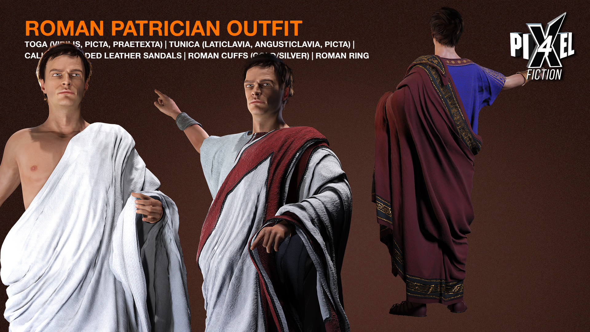 Roman Patrician Outfit - Character Creator/Outfit - Reallusion Content ...