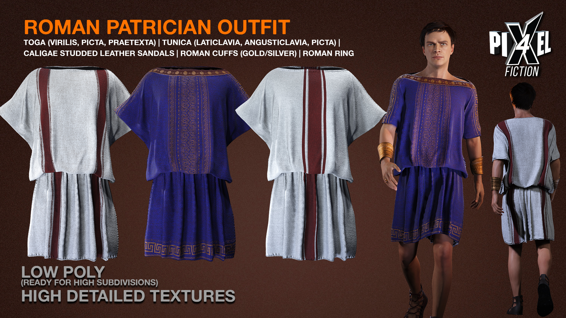 Roman Patrician Outfit - Character Creator/Outfit - Reallusion Content ...