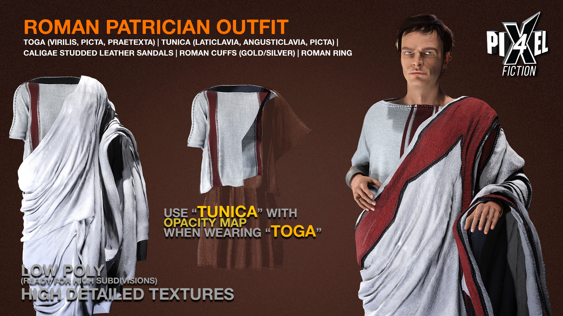 Roman Patrician Outfit - Character Creator/Outfit - Reallusion Content ...