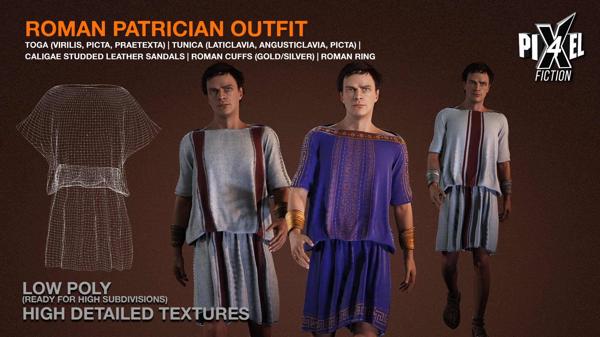Roman Patrician Outfit - Character Creator/Outfit - Reallusion Content ...
