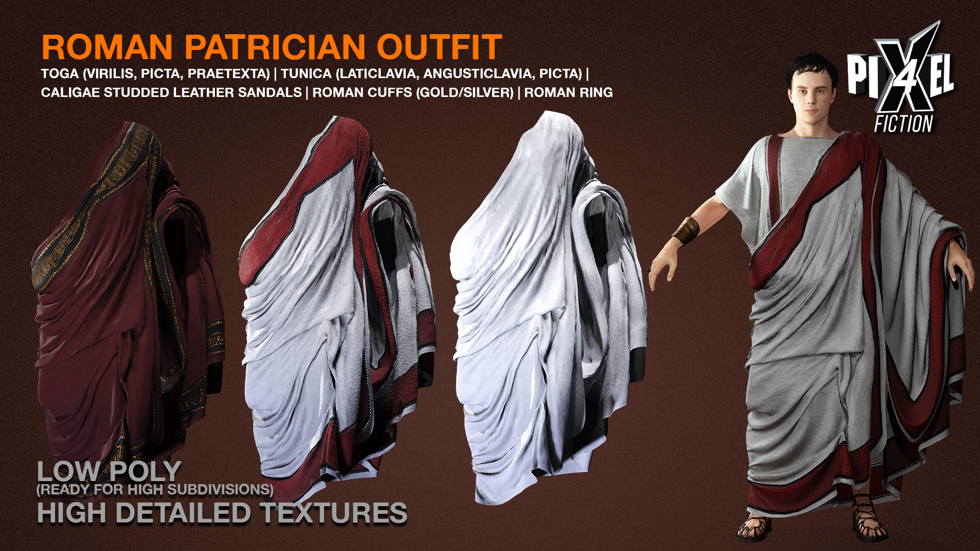 Roman Patrician Outfit - Character Creator/Outfit - Reallusion Content ...