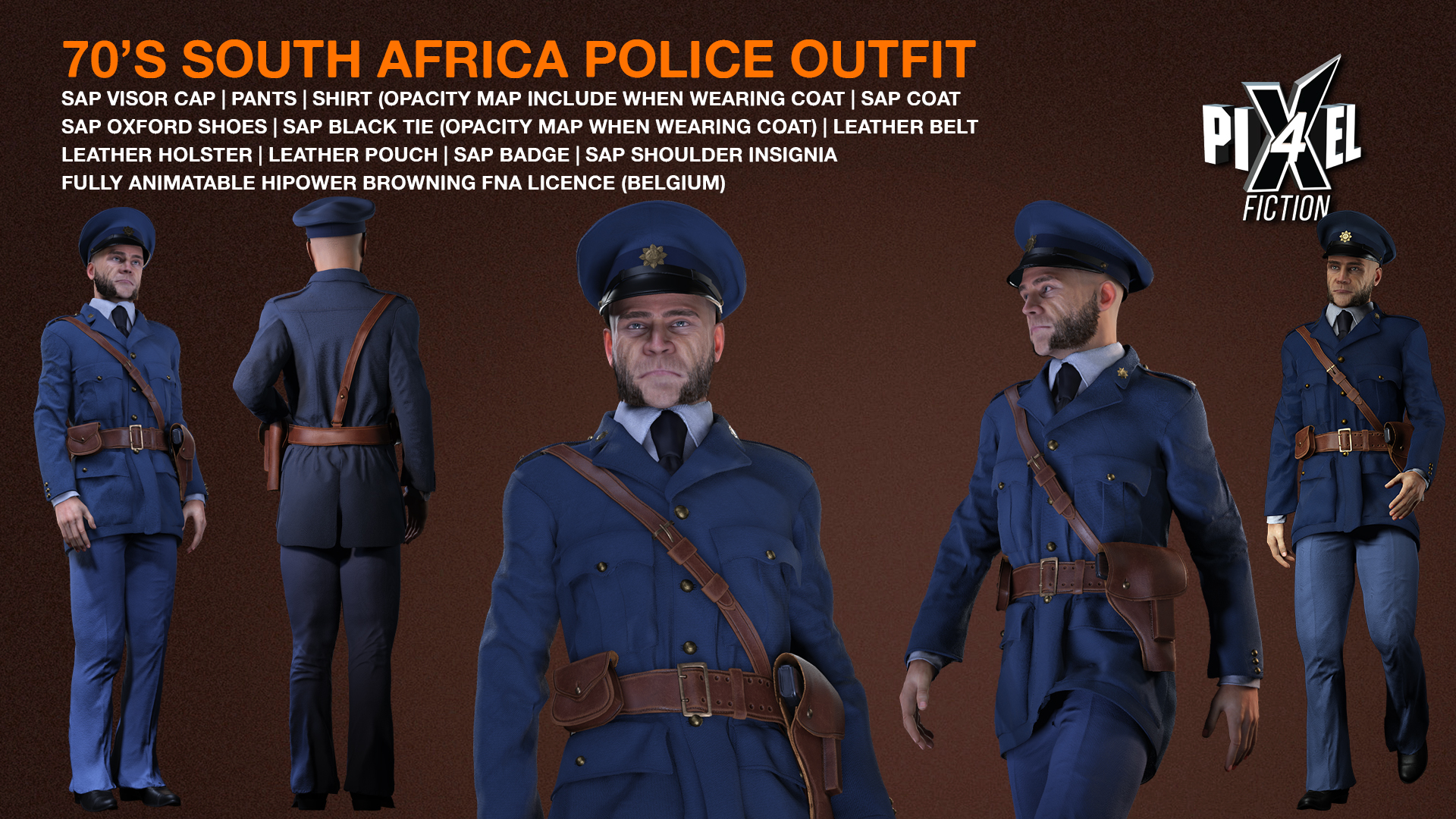 70's South Africa Police Outfit - Character Creator/Outfit - Reallusion ...