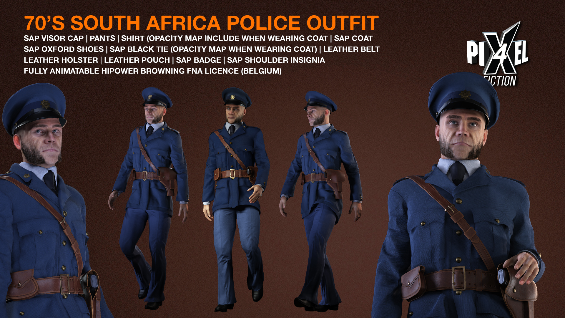 70's South Africa Police Outfit - Character Creator/Outfit - Reallusion ...