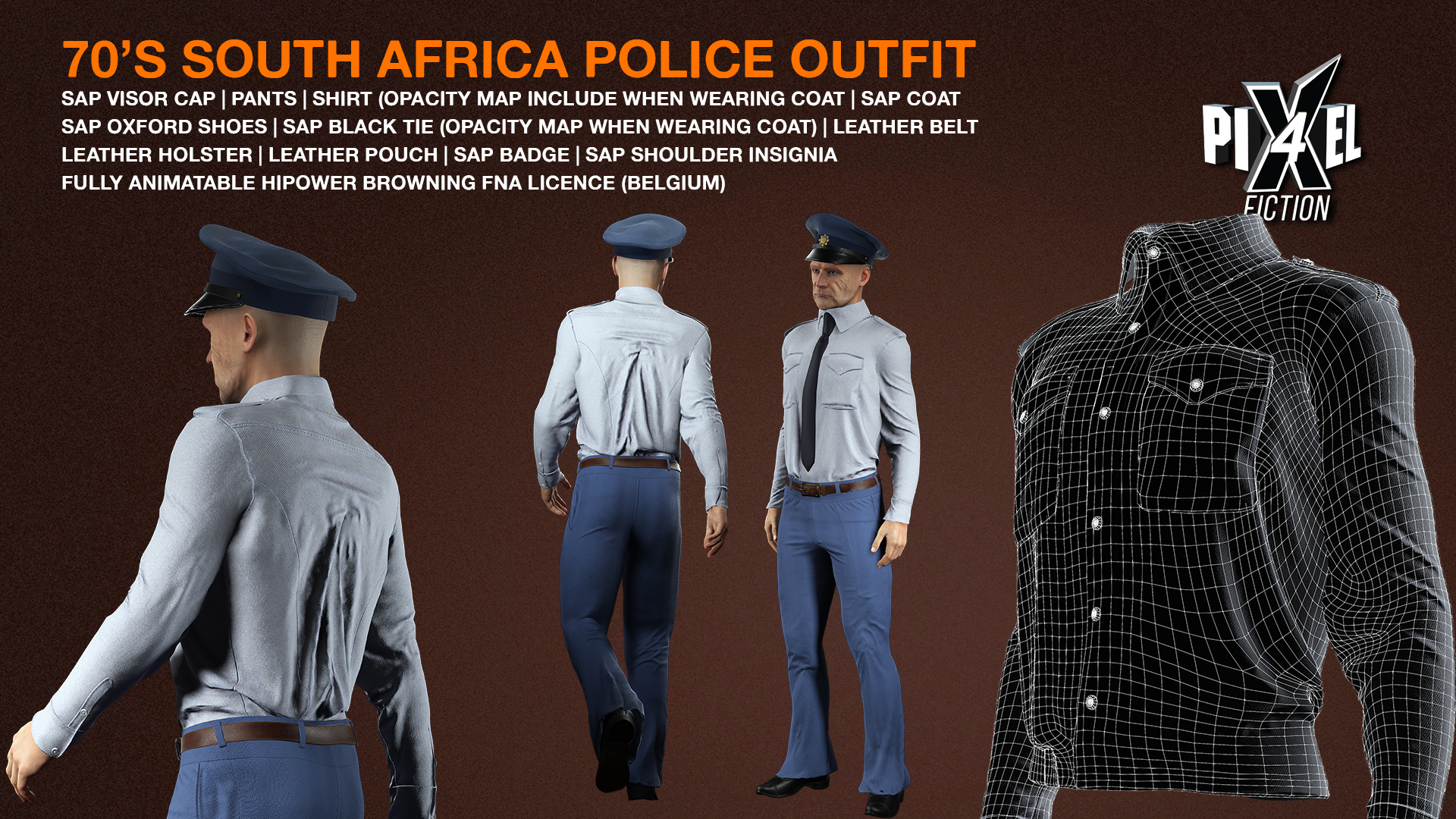 70's South Africa Police Outfit - Character Creator/Outfit - Reallusion ...