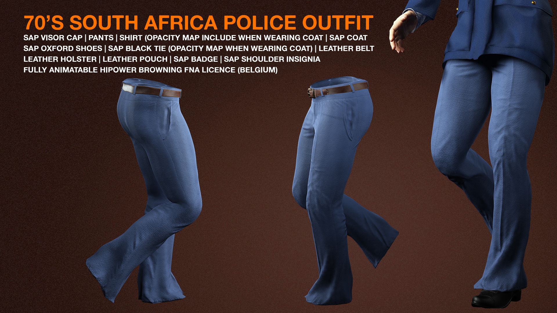 70's South Africa Police Outfit - Character Creator/Outfit - Reallusion ...