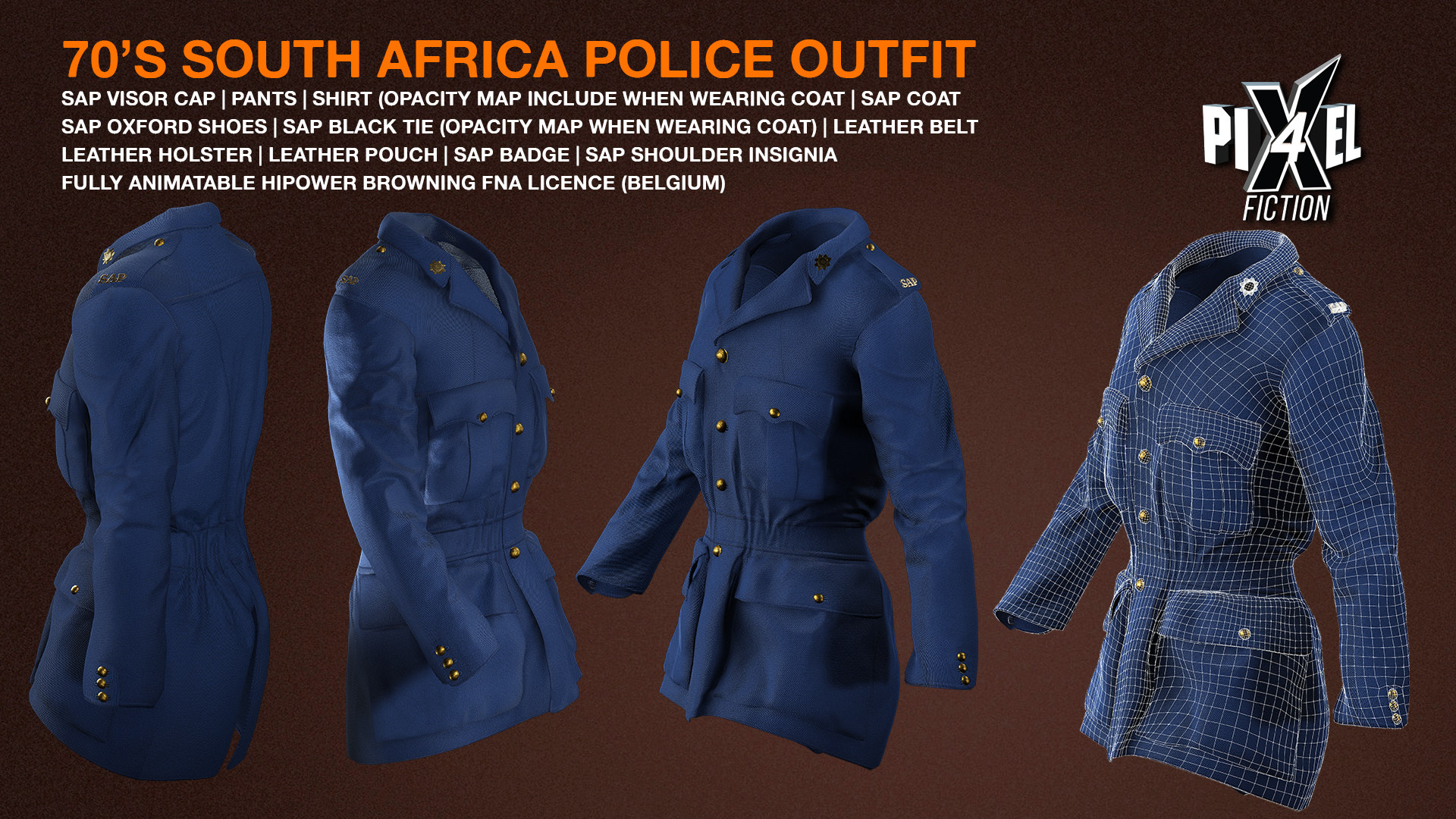 70's South Africa Police Outfit - Character Creator/Outfit - Reallusion ...
