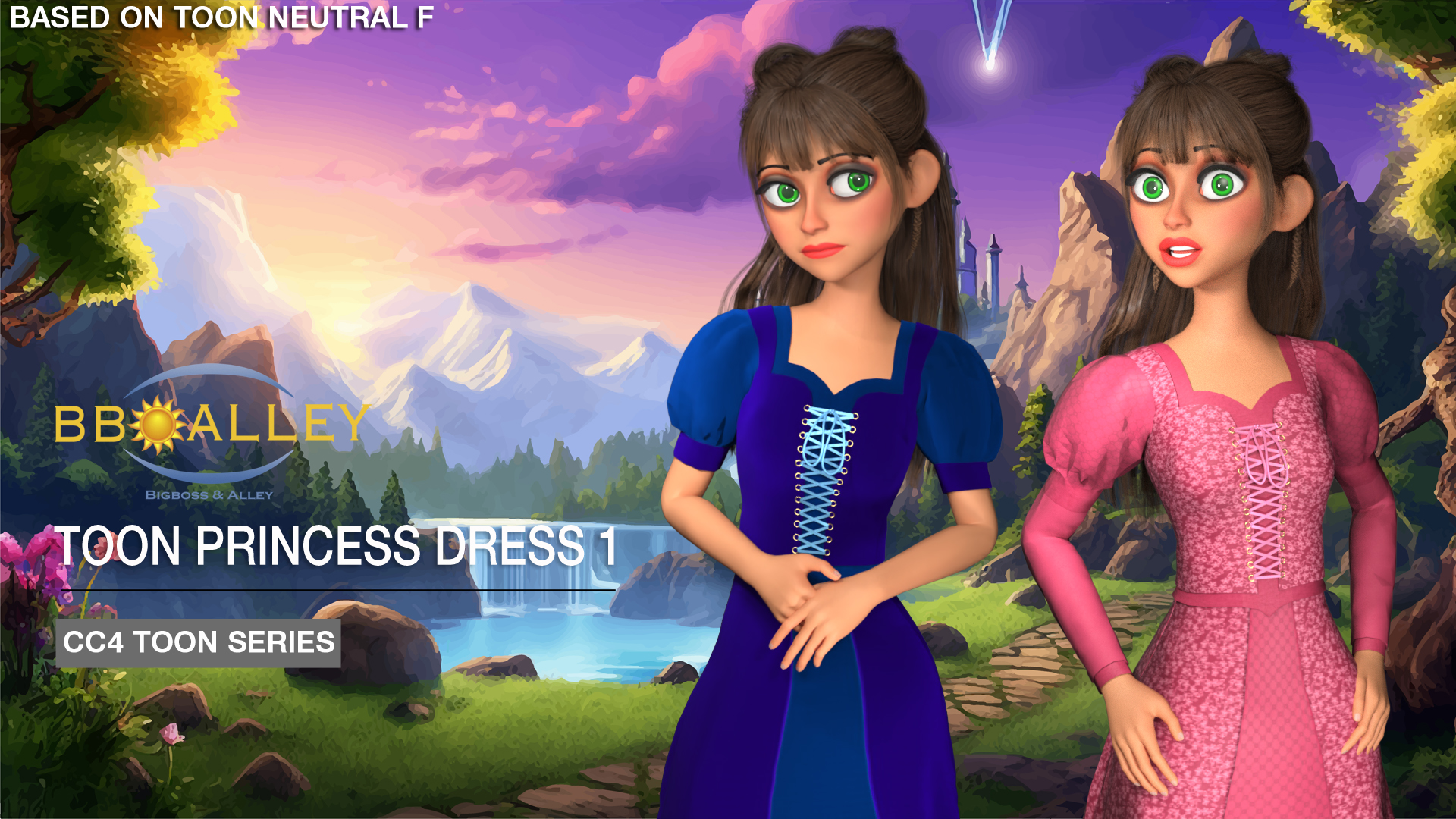 Toon Princess Dress 1 - Character Creator/Outfit - Reallusion Content Store