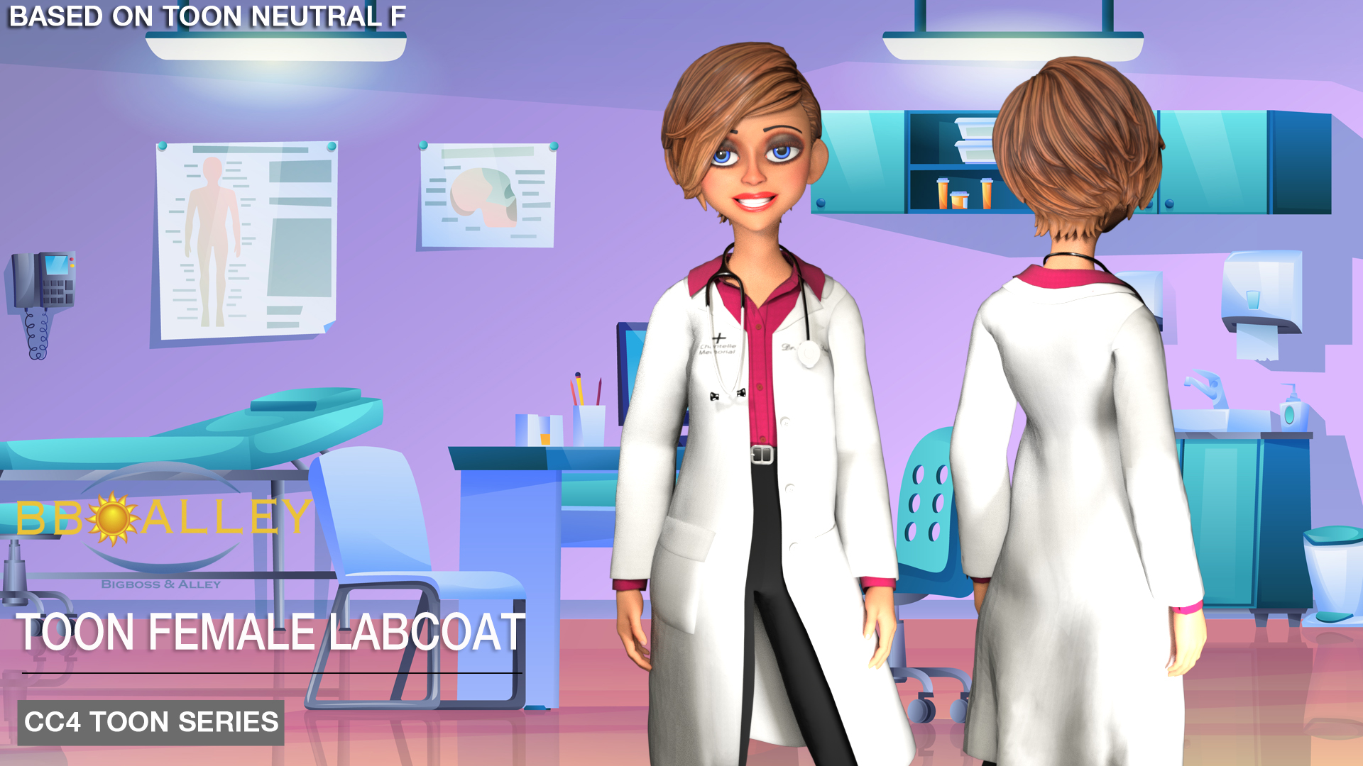 Toon Neutral F Labcoat - Character Creator/Outfit - Reallusion Content Store