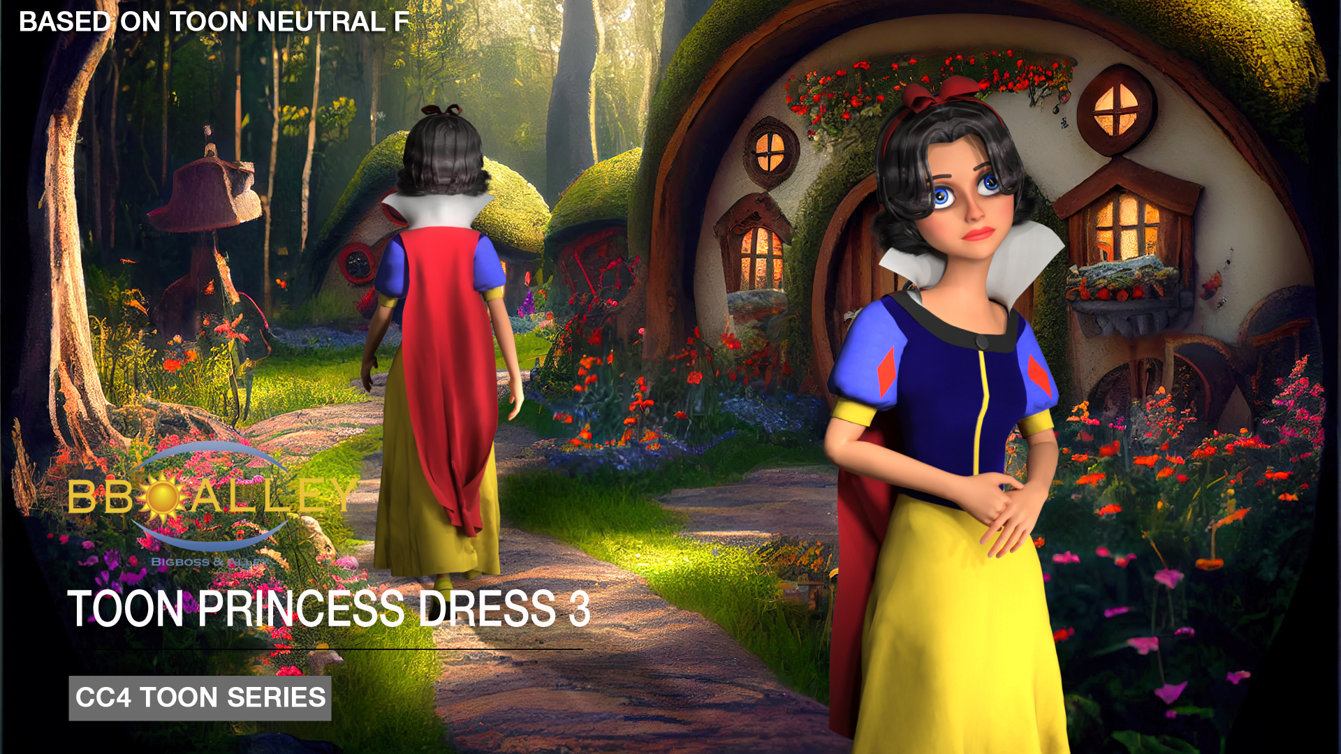 Toon Princess Dress 3 - Character Creator/Outfit - Reallusion Content Store