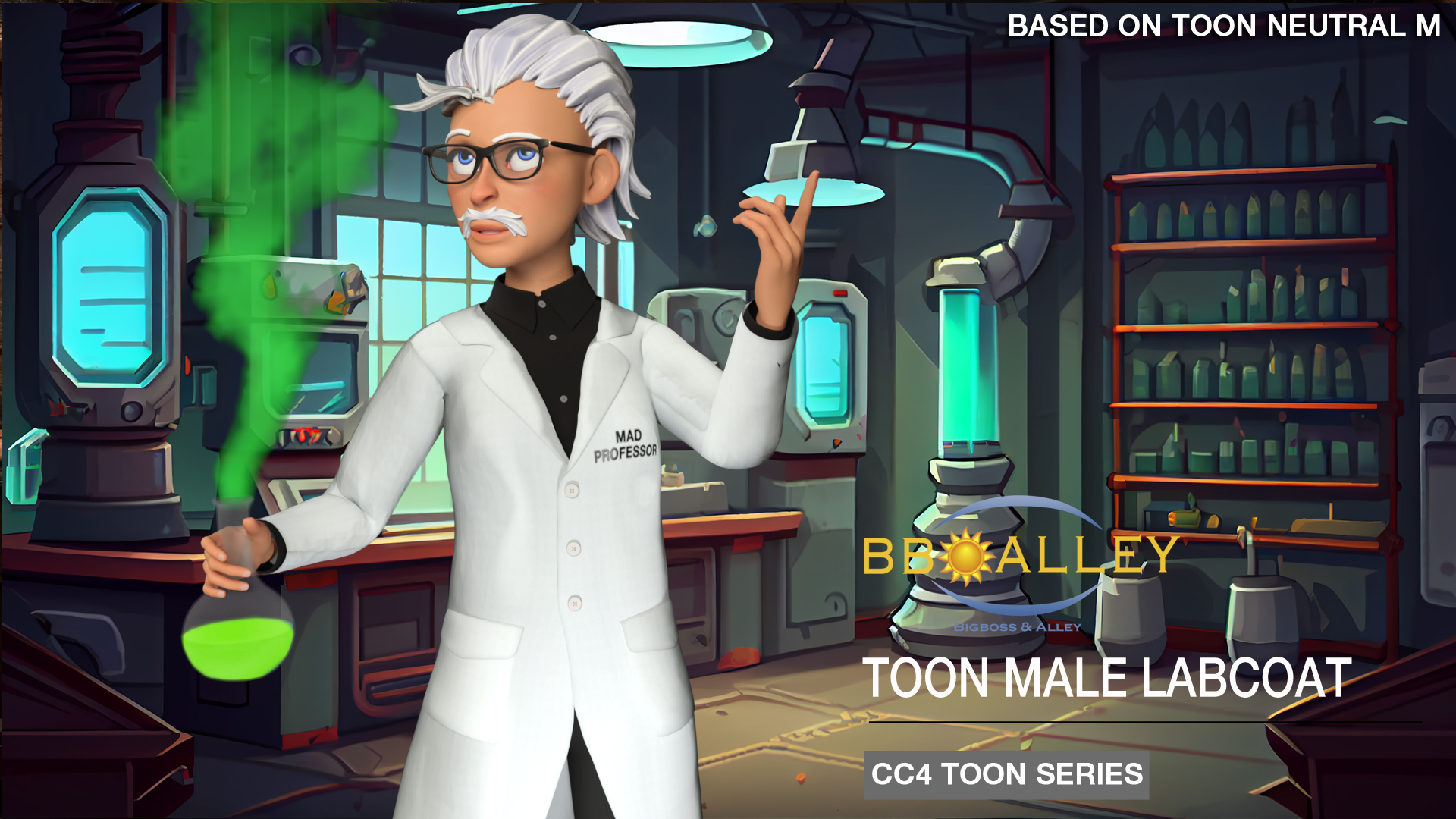 Toon Labcoat Male - Character Creator/Outfit - Reallusion Content Store