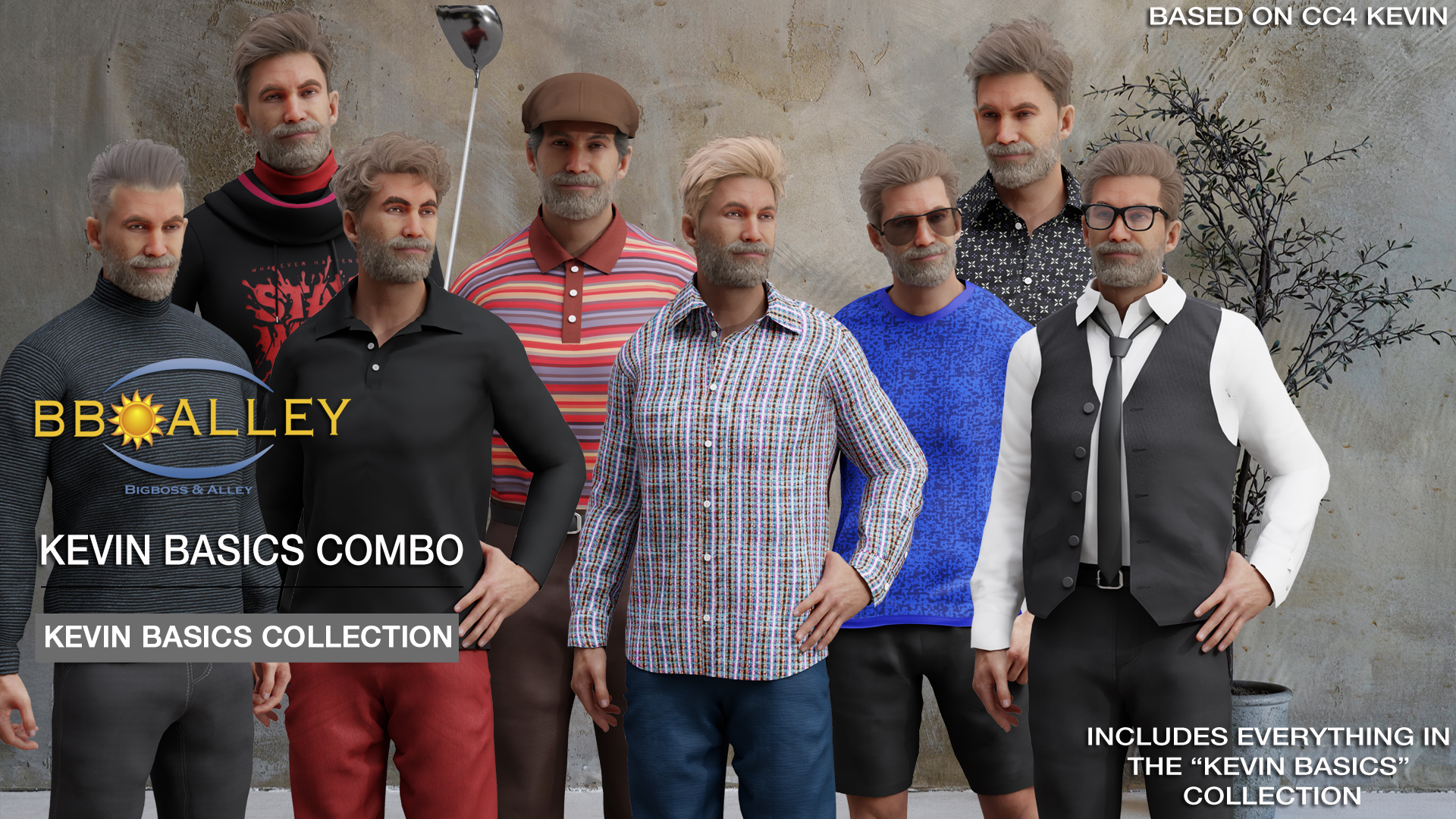 Kevin Basics Combo - Character Creator/Outfit - Reallusion Content Store