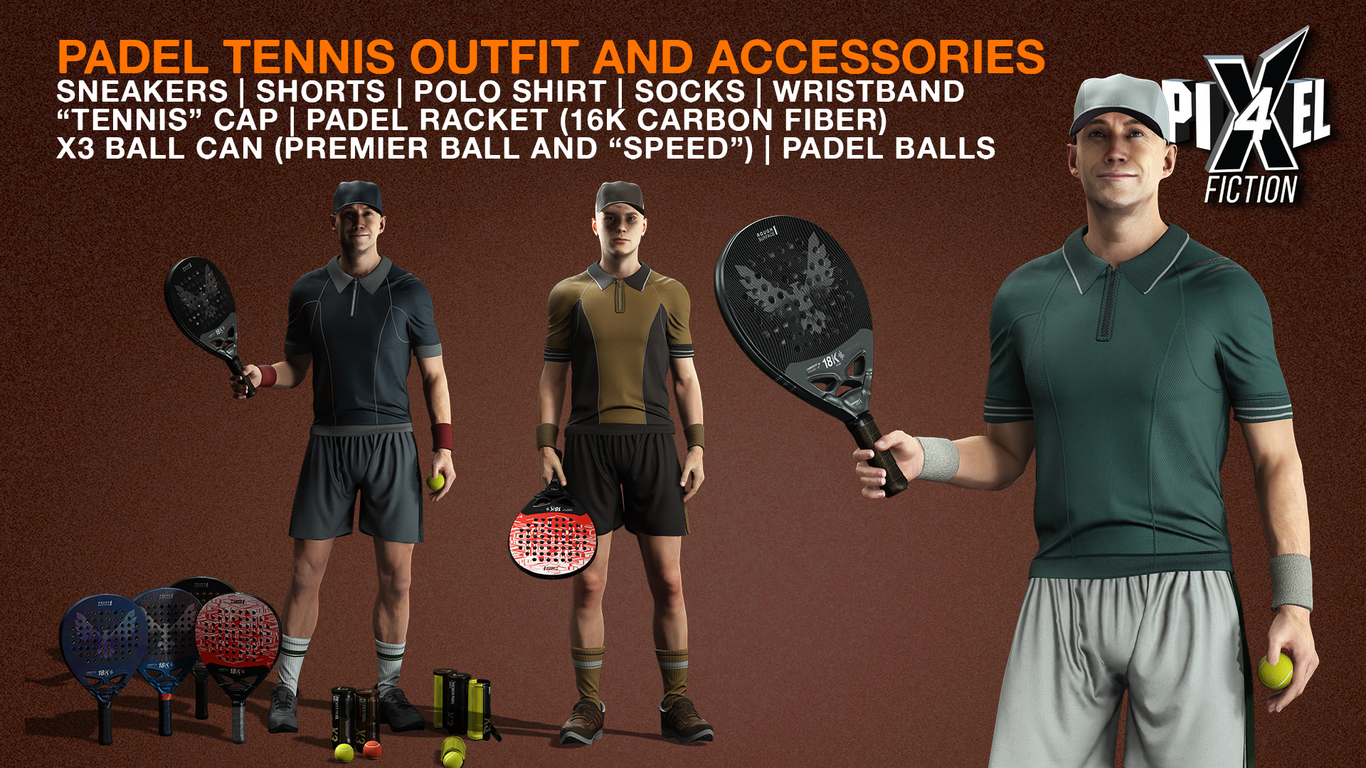 Padel Full Outfit for Men - Character Creator/Outfit - Reallusion ...