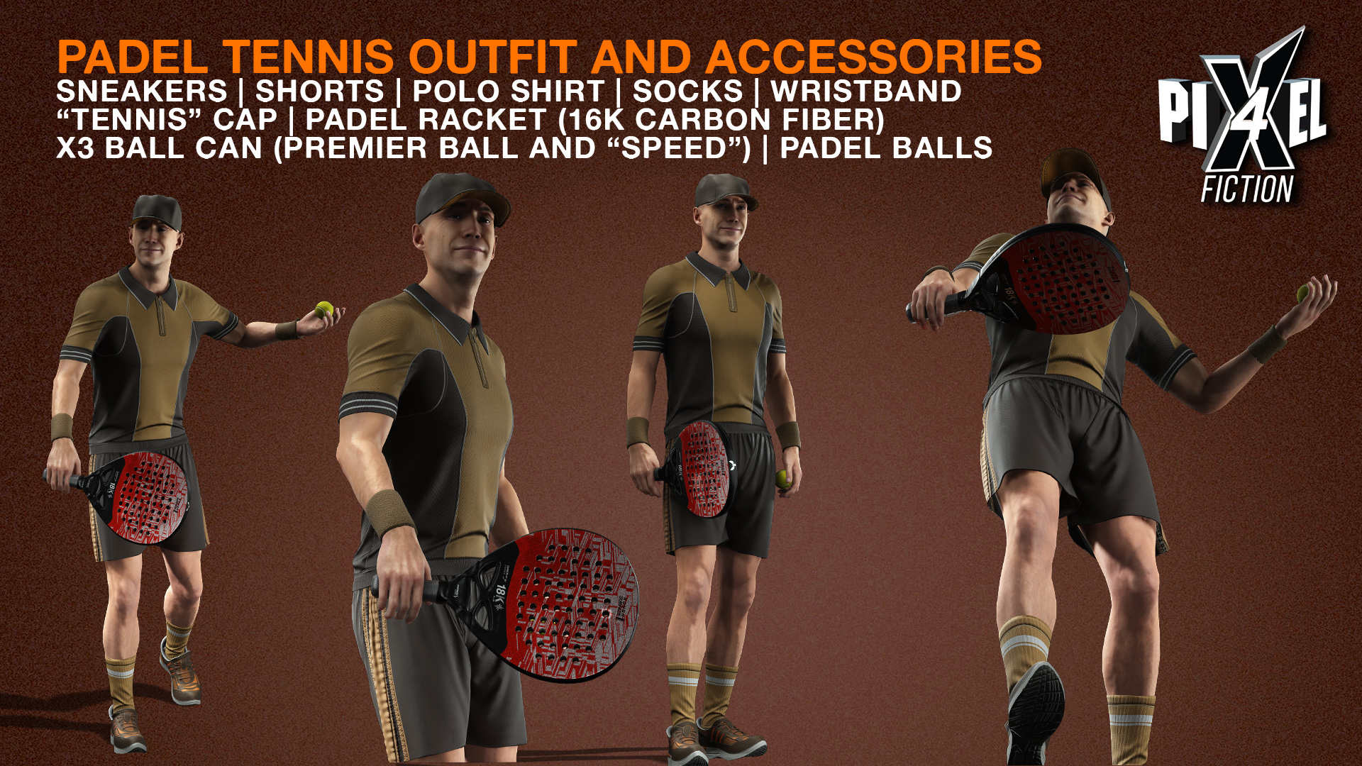 Padel Full Outfit for Men - Character Creator/Outfit - Reallusion ...