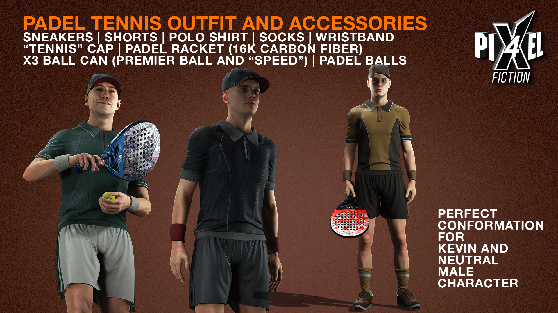 Padel Full Outfit for Men - Character Creator/Outfit - Reallusion ...