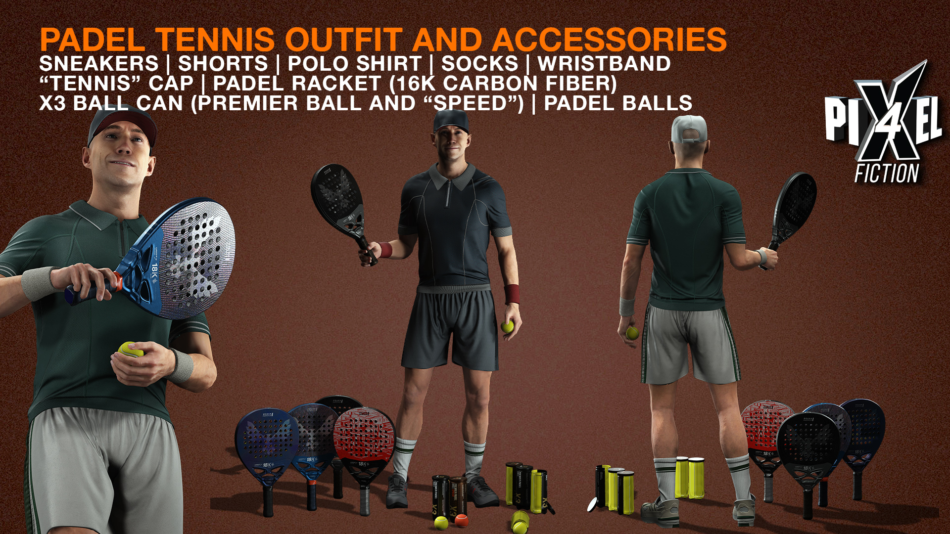 Padel Full Outfit for Men - Character Creator/Outfit - Reallusion ...