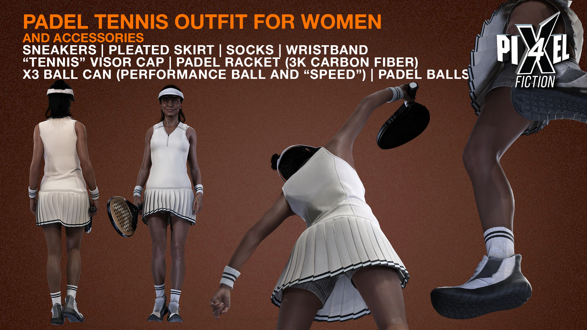 Padel Full Outfit for Women - Character Creator/Outfit - Reallusion ...