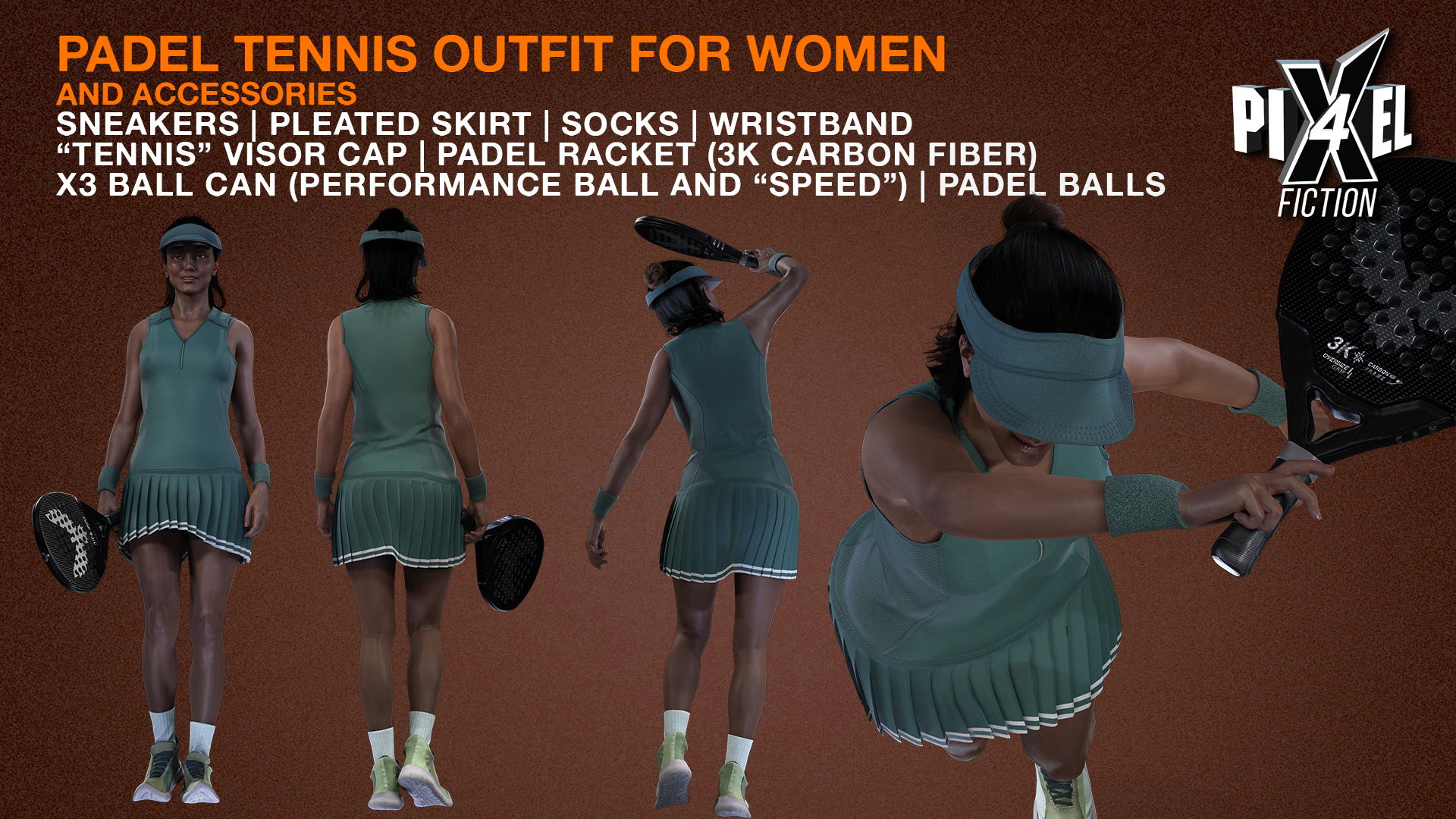 Padel Full Outfit for Women - Character Creator/Outfit - Reallusion ...