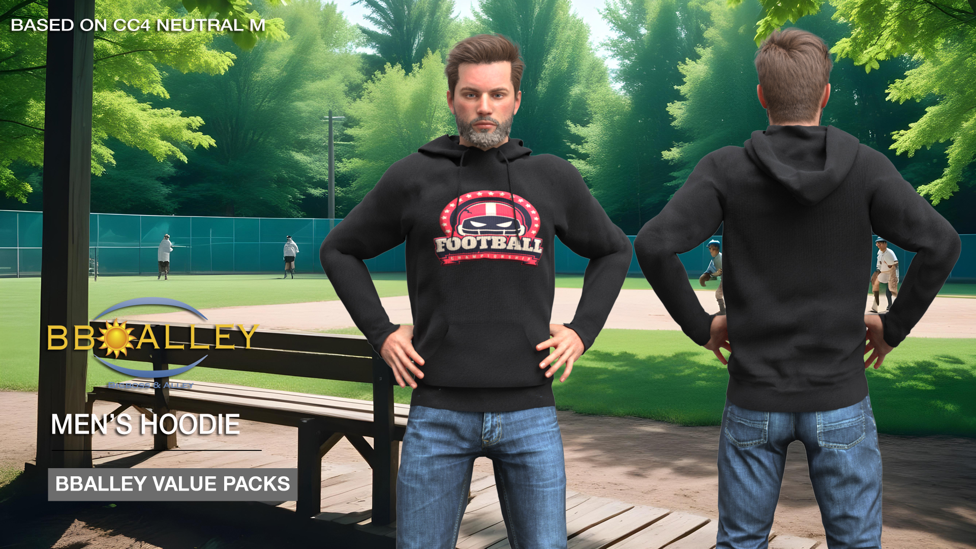 Men's Hoodie - Character Creator/Outfit - Reallusion Content Store