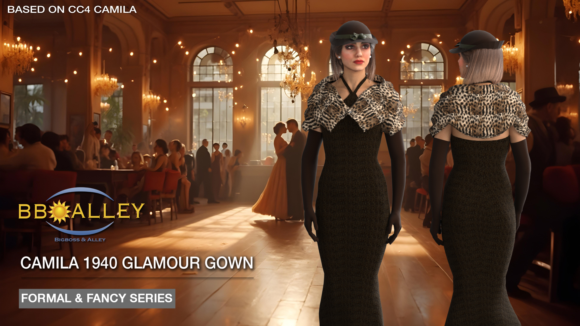 Camila 1940 Glamour Gown - Character Creator/Outfit - Reallusion ...