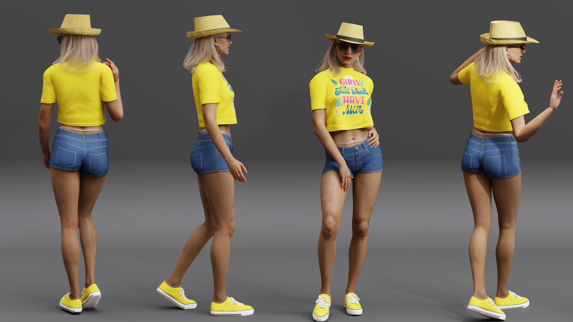 Camila Cropped T & Tight Jean - Character Creator/Outfit - Reallusion ...