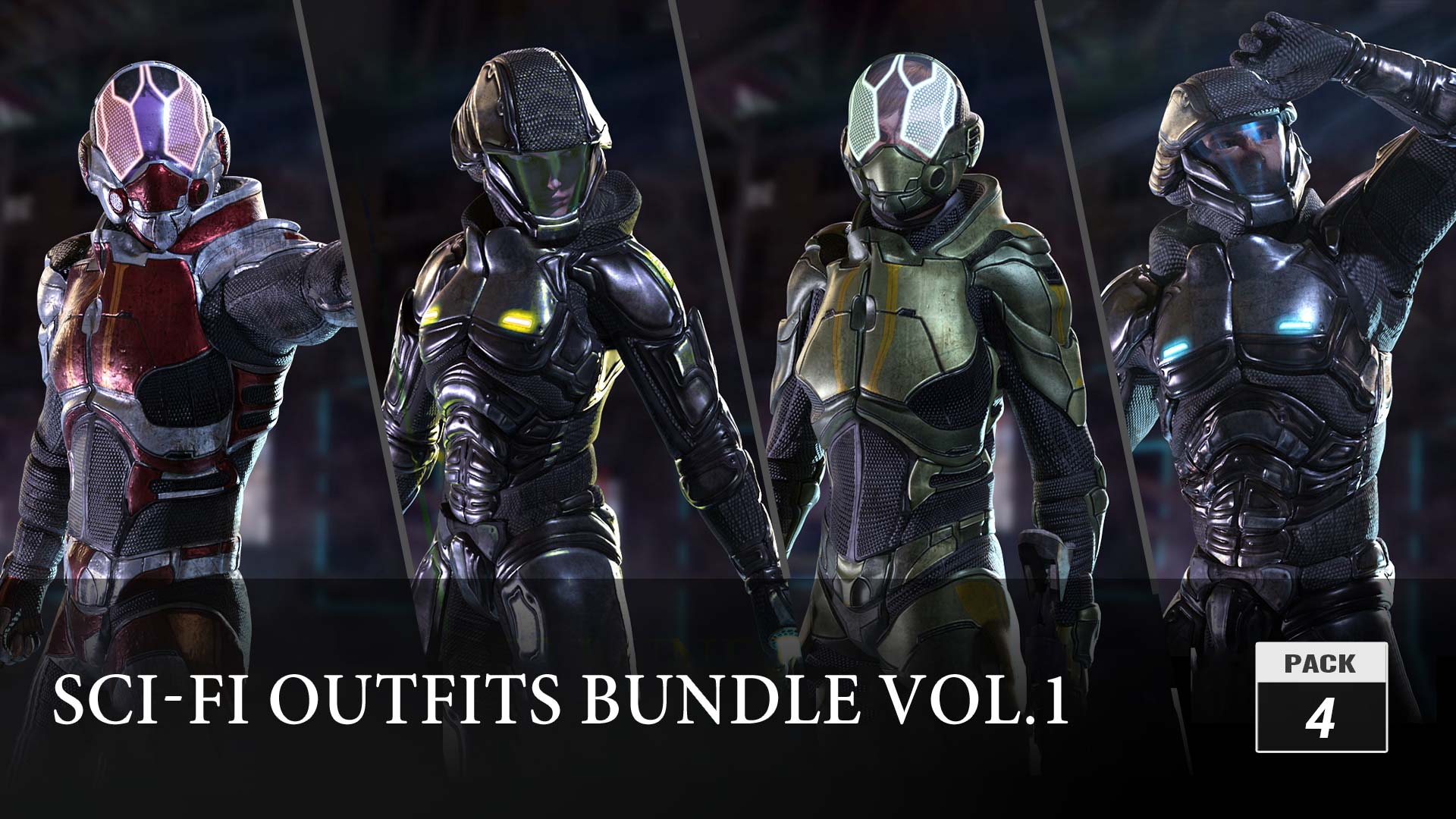 Sci-fi Outfits Bundle Vol.1 - Character Creator/Combo (Multiple-PID) - Reallusion Content Store