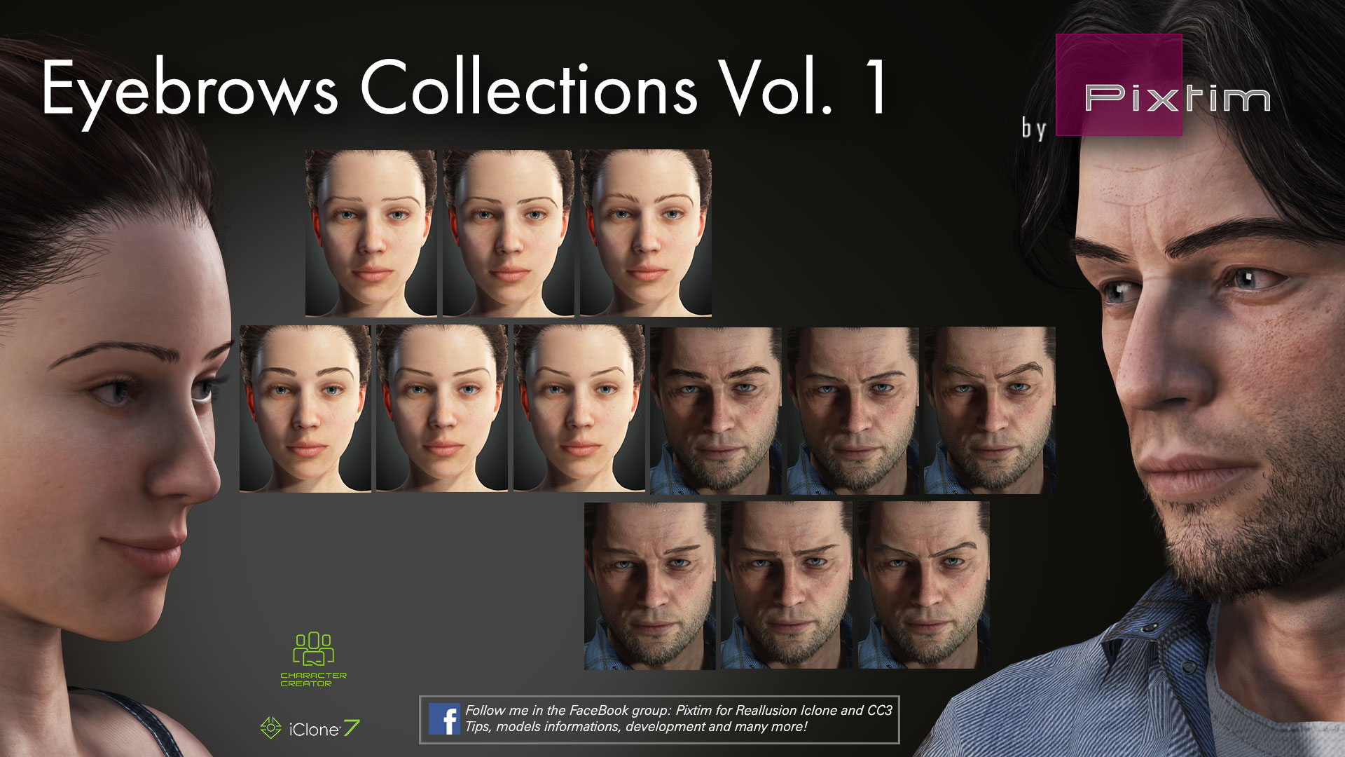 Eyebrows Collections Vol. 1 - Character Creator/Combo (Multiple-PID ...