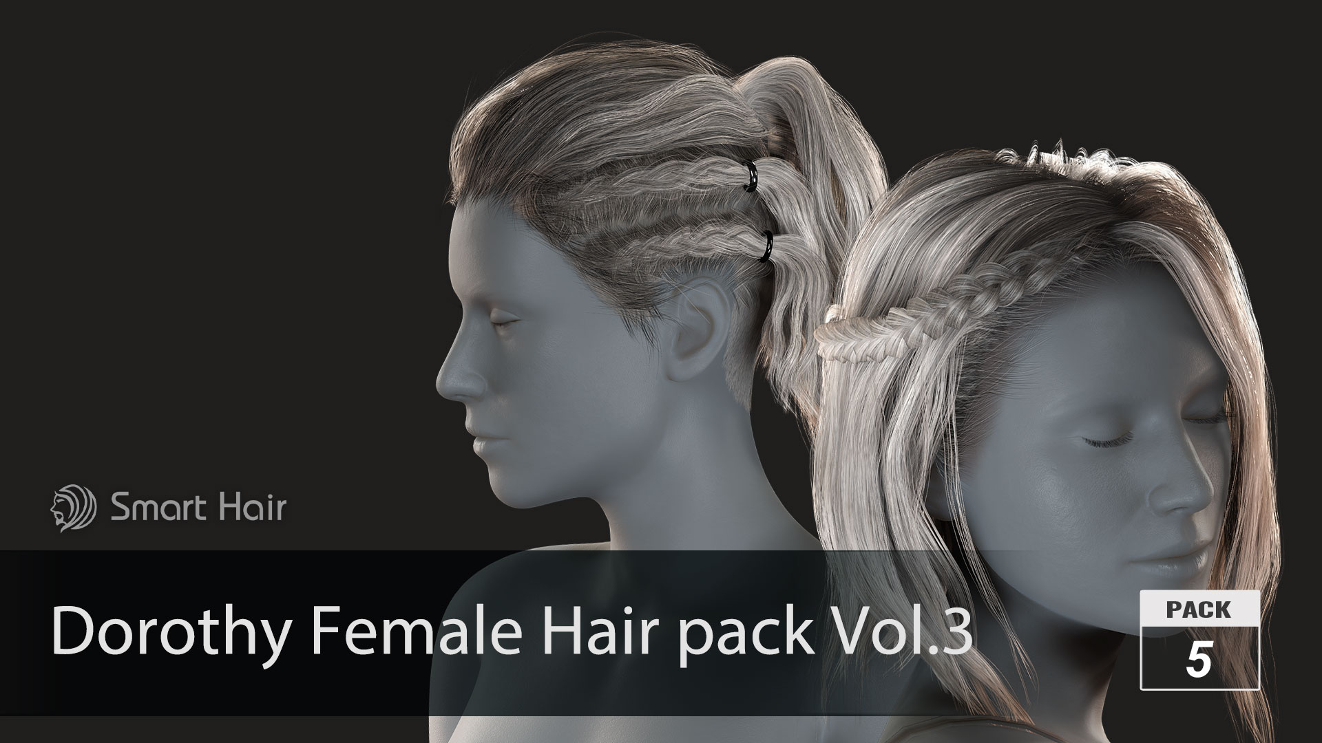 Dorothy Female Hair pack Vol.3 - Character Creator/Combo (Multiple-PID) - Reallusion Content Store