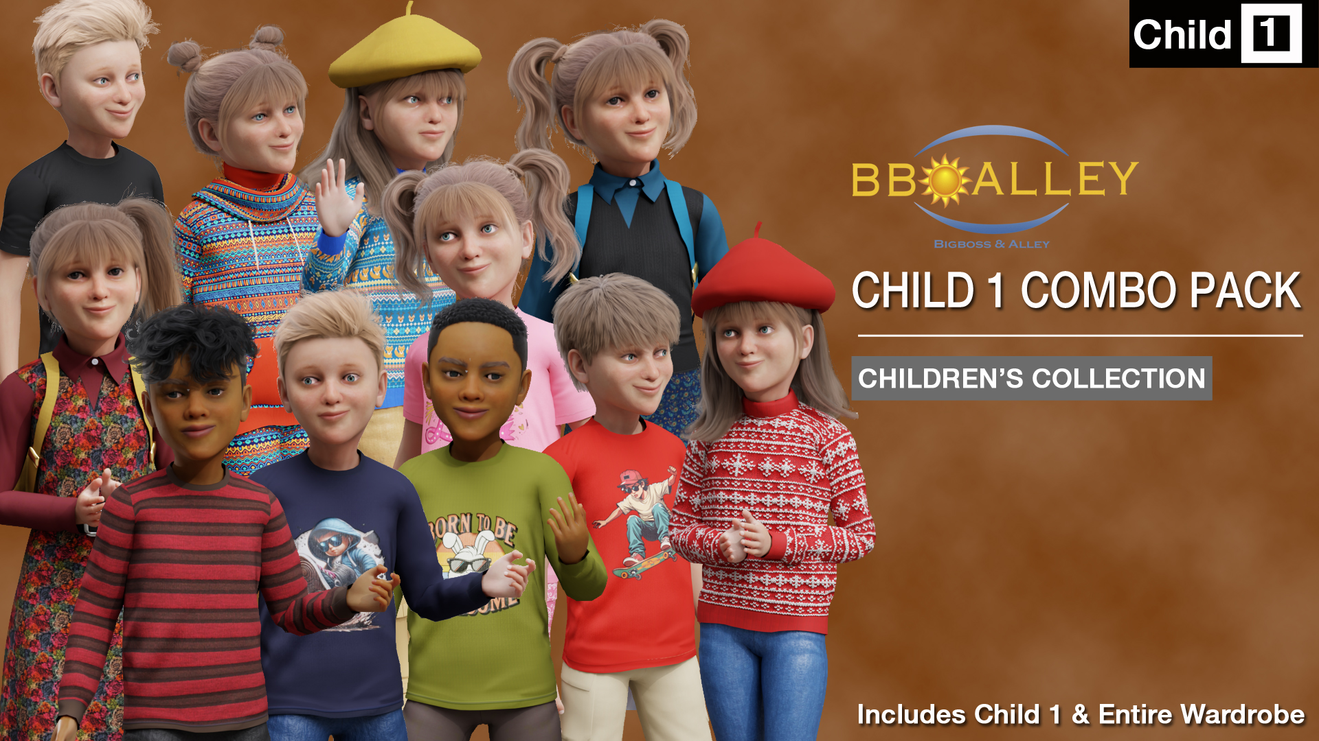Child 1 Combo Pack - Character Creator/Combo (Multiple-PID ...