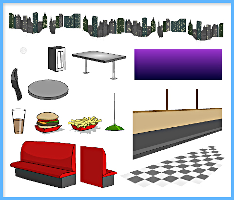 Restaurant Dining Area - Cartoon Animator/Scene - Reallusion Content Store
