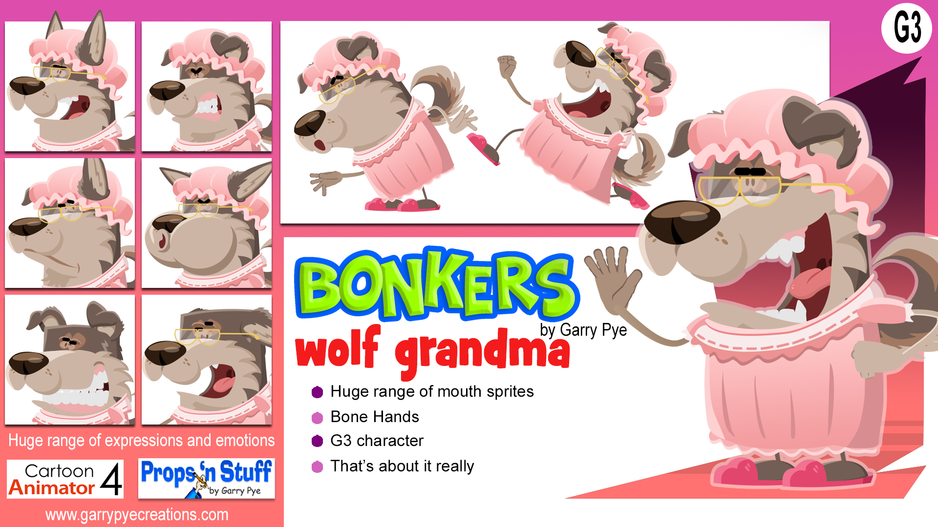 Bonkers Wolf Grandma - Cartoon Animator/Actor - Reallusion Content Store