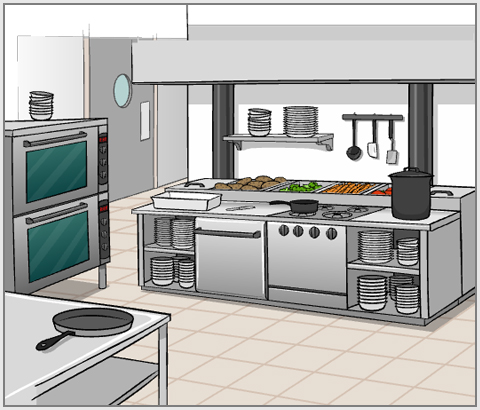 Restaurant Kitchen 1 - Cartoon Animator/Scene - Reallusion Content Store