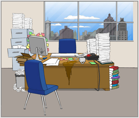 Office Messy Front - Cartoon Animator/Scene - Reallusion Content Store