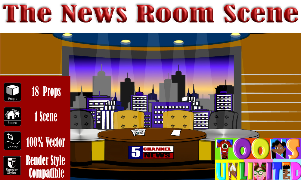 The Newsroom - Cartoon Animator/Scene - Reallusion Content Store
